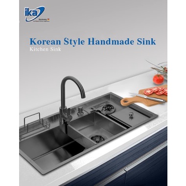 [IKA] Stainless Steel 304 Nano Korea Style Handmade Kitchen Sink c/w ...