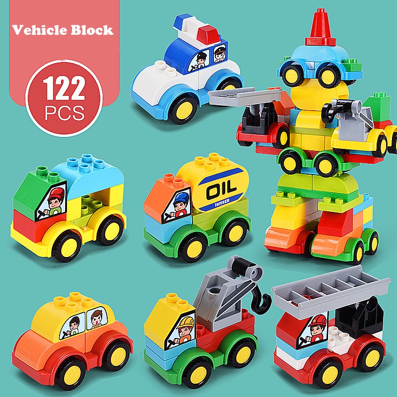 Colouful Big Blocks - Vehicle ,Animal & 100 pcs Building Bricks Block ...