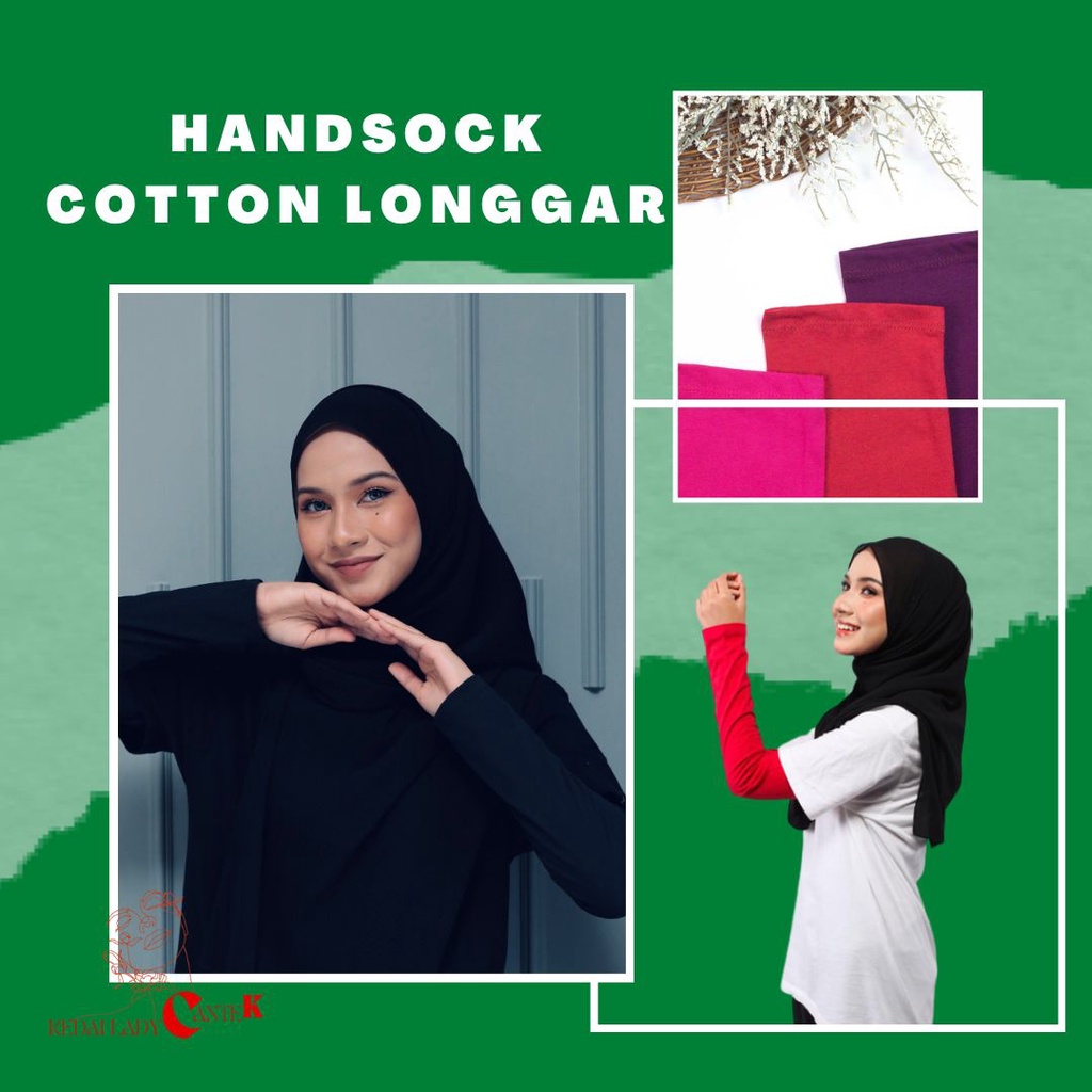 Handsock KainTShirt Handsock Muslimah Handsock Cotton Plussize ...