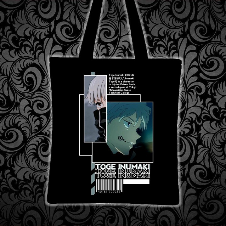 DOMAIN EXPANSION INUMAKI Printed tote bag canvas | Shopee Malaysia