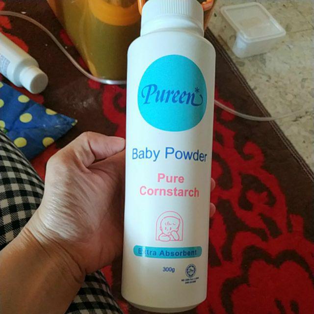 Pureen Baby Powder Pure Cornstarch (300g 125g 40g) Bedak Bayi Bedak ...