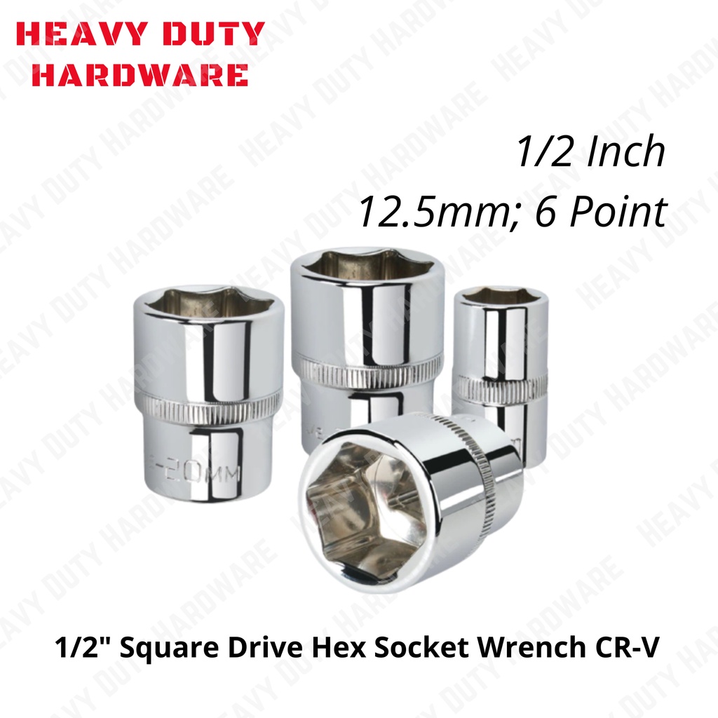 ASL 1/2" Inch CR-V Strd Long Box Socket 6 Point Heavy Duty for Ratchet ...