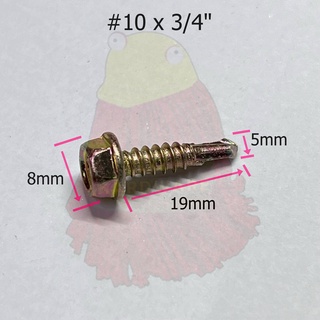 #10 x 3/4" Awning Screws (Skru Besi) Hex Head Self Drilling Screws ...