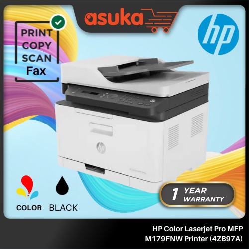 HP Color Laserjet Pro MFP M179FNW / 179FNW Printer (4ZB97A) | Shopee ...