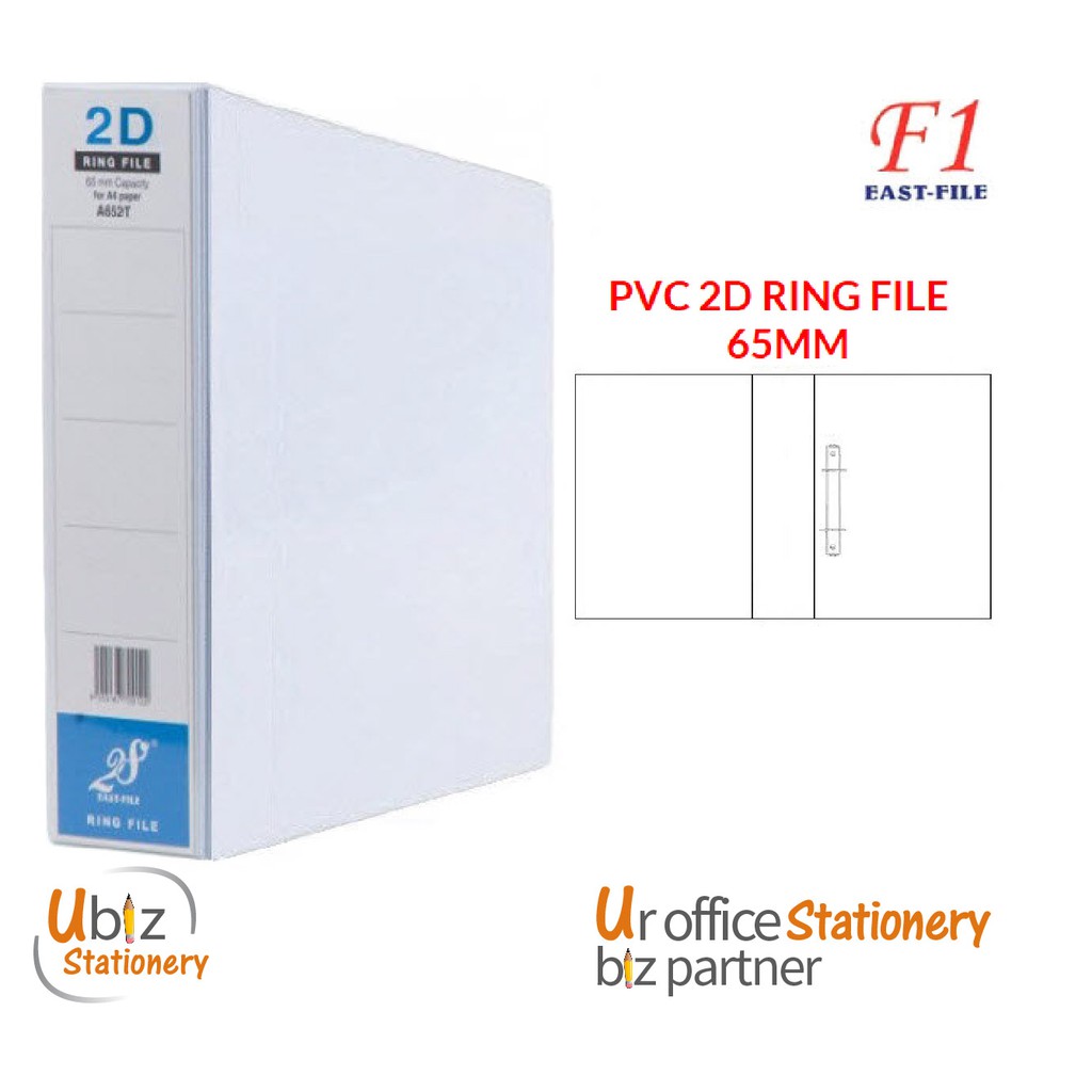F1 PVC 2D Ring File / Fail 65mm A4 White | Shopee Malaysia