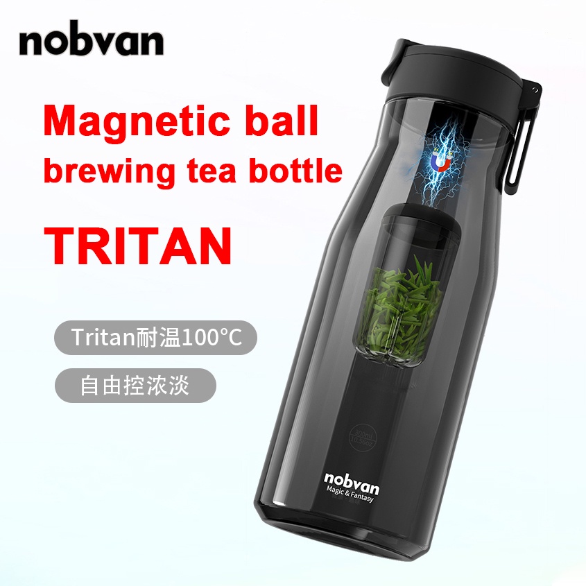 NOVBAN Magnetic ball tea cup tritan 1200ML large capacity tea separator cup BPA FREE High ...