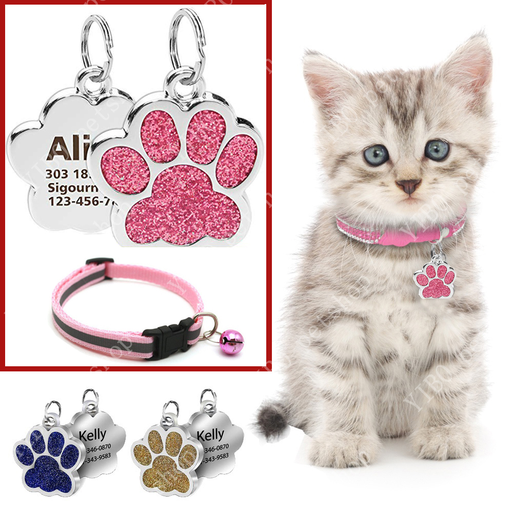 Personalized Dog Cat Tags Engraved Cat Dog Puppy Pet ID Name.. | Neck ...
