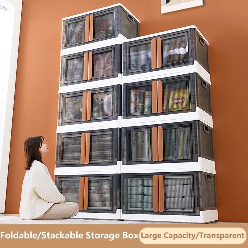U0ox Installation-Free Foldable Stackable Storage Cabinet Multi-Layer ...
