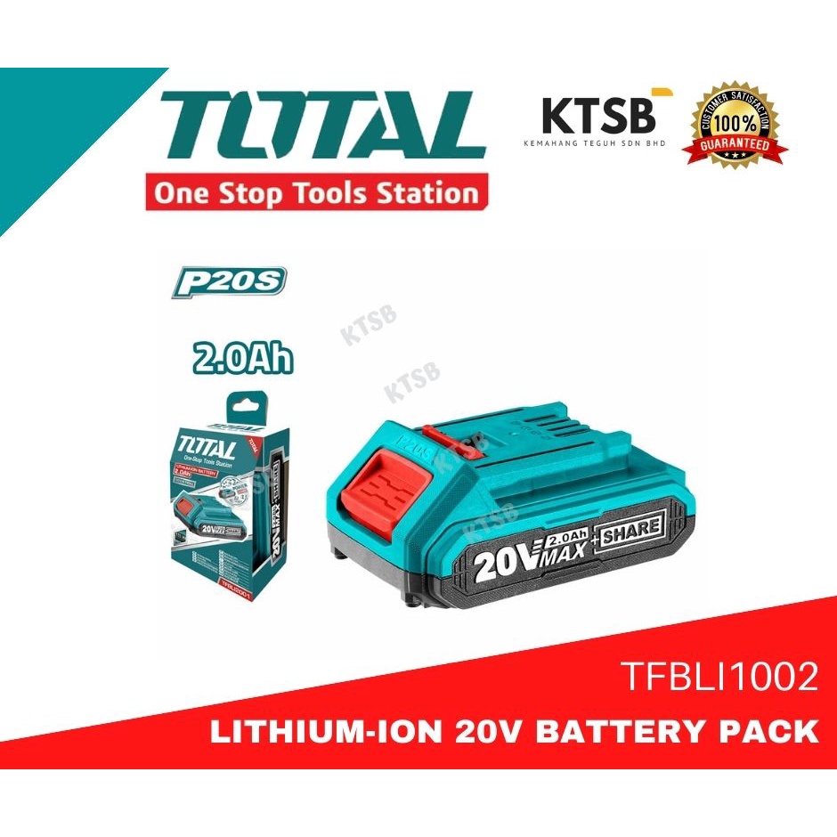 TOTAL P20s Li-ion Battery Pack (2.0Ah, P20S / 20V) - TFBLI2001 | Shopee ...