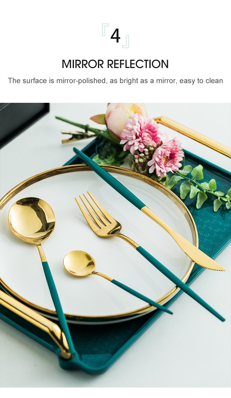 KEMORELA 24pcs/set Stainless Steel Cutlery Set Dinner Dinnerware Set ...