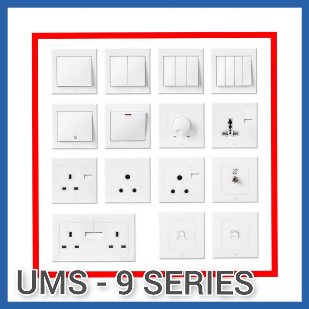 UMS 9-SERIES 13A 1Gang Single Socket / 1Gang / 2Gang / 3Gang / 4Gang ...