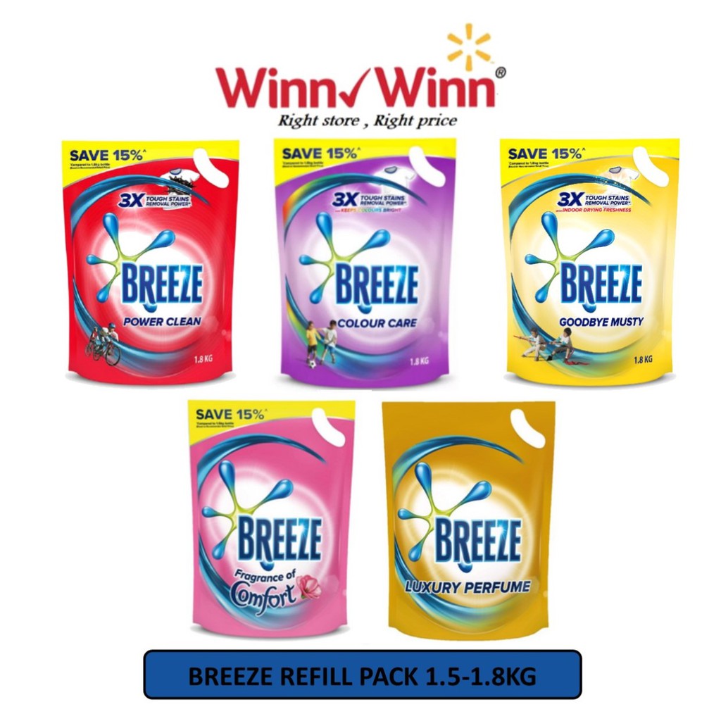 Breeze Liquid Detergent Refill 1.5/1.8kg | Shopee Malaysia