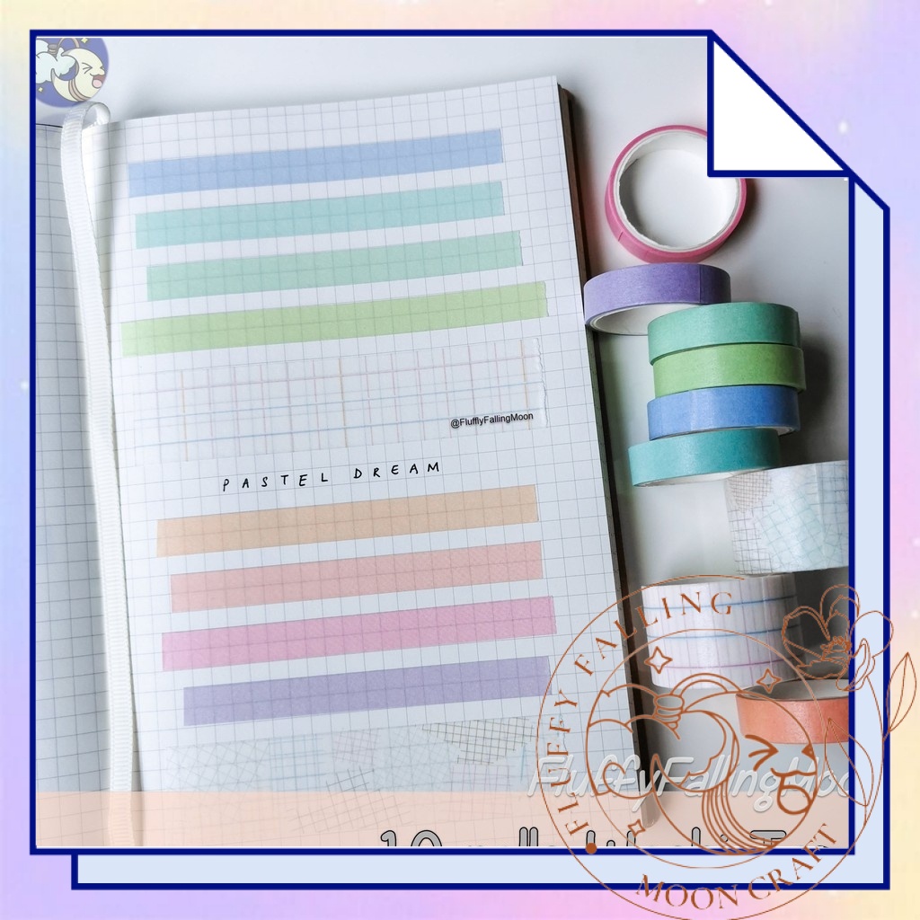 Fluff's 10rolls Candy Series Aesthetic Tape Plain Washi Tape Kawaii ...