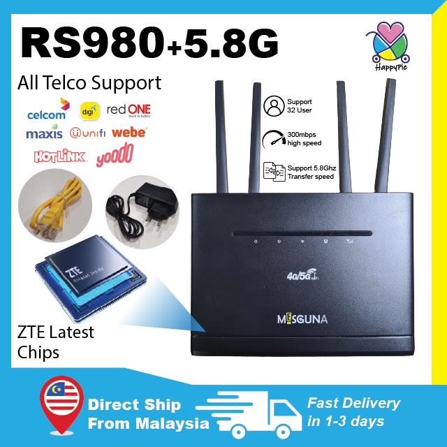 Ready Stock MOD NEW RS980+ 5.8G Model Router Modified Unlimited Hotspot ...