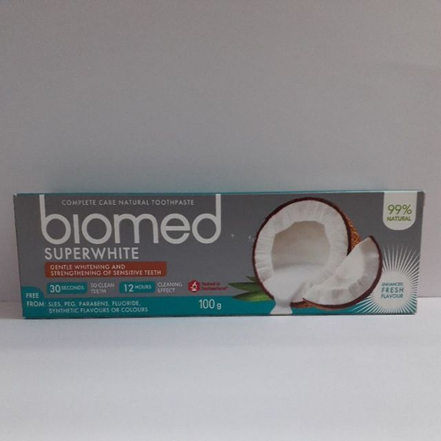 BIOMED SUPERWHITE WHITENING ENAMEL STRENGTH T/PASTE WITH COCONUT 100G ...