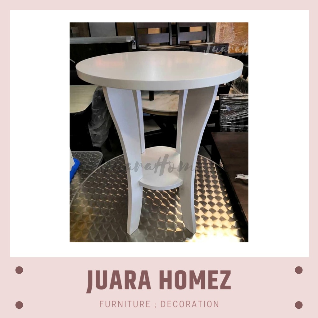 Traditional 2 layers Round Table / Meja Side Table / Small Wooden Side ...