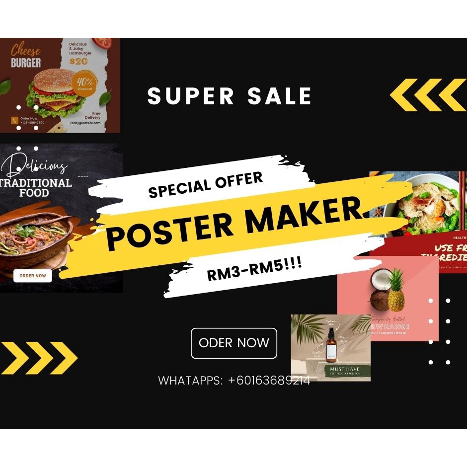 Poster Murah / Poster Produk (Perkhidmatan Membuat Poster) | Shopee ...