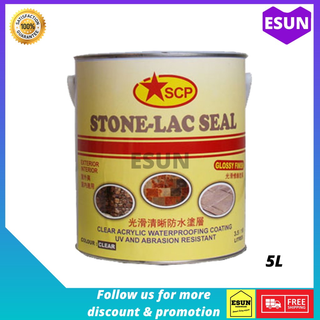 SCP Stone-Lac Seal Glossy Finish Clear Acrylic Waterproofing Coating ...