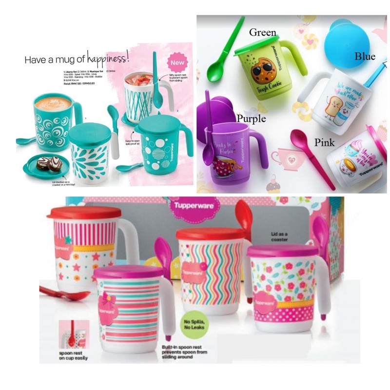 Year End Offer @ Tupperware Cute Cartoon / Sweet Fancy Cup with Spoon ...