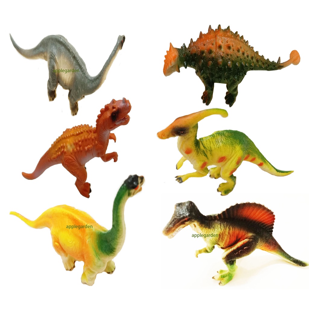 Dinosaur Toys - Rubber Dinosaur Figures,6pcs ( Ready Stock ) | Shopee ...
