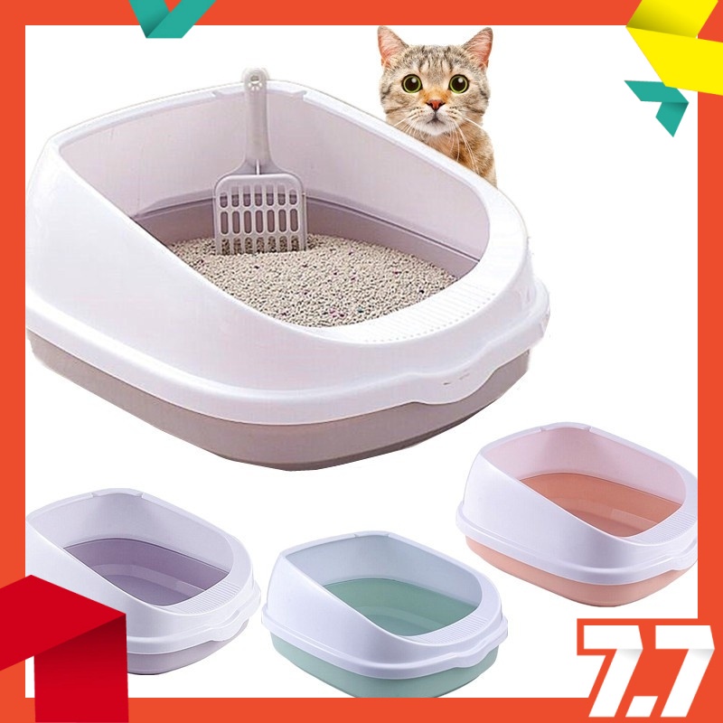 READY STOCK Cat Litter Box enclosed high fence detachable Bekas Pasir ...