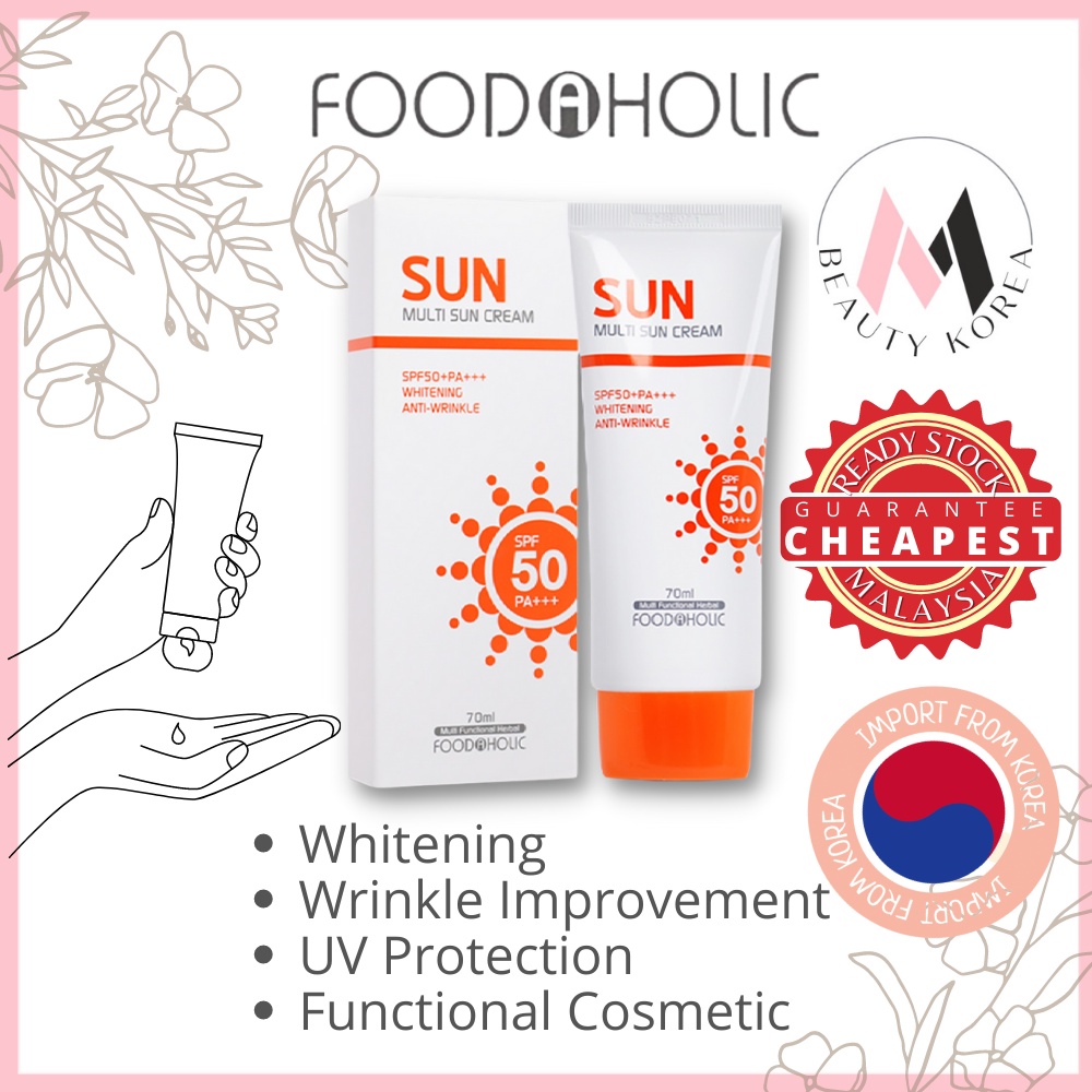 Korea Foodaholic Multi Sun Cream SPF50+ PA+++ Whitening Anti Wrinkle ...