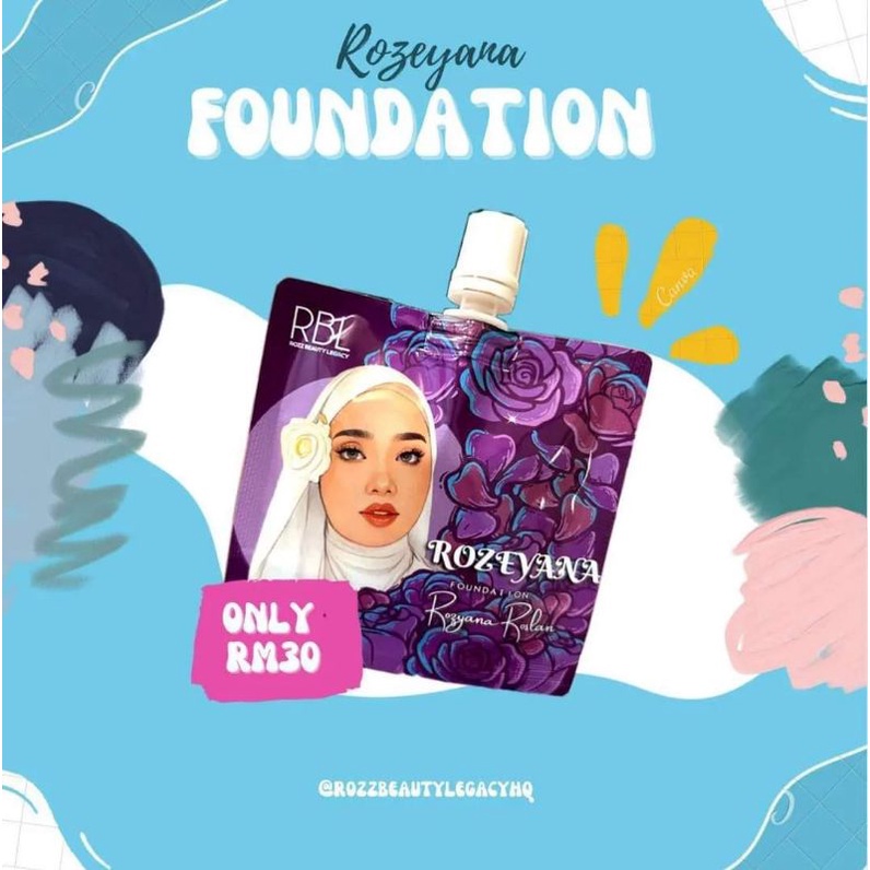 ORIGINAL FOUNDATION DAB DAB ROZYANA FULL COVERAGE / LIPTINT MEGHAH ...