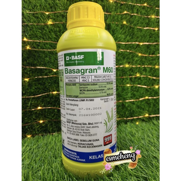 1Liter BASF Basagran M60 / Rumput Air / Menderong / Kawasan Tanaman ...