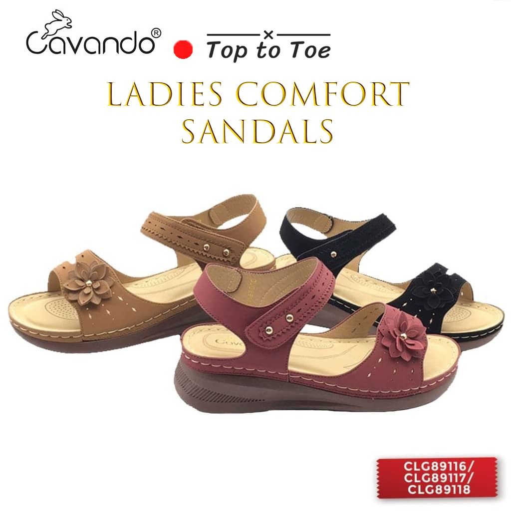 Cavando Women's Comfort Sandals - Black/Camel/Maroon CLG89116/CLG89117 ...