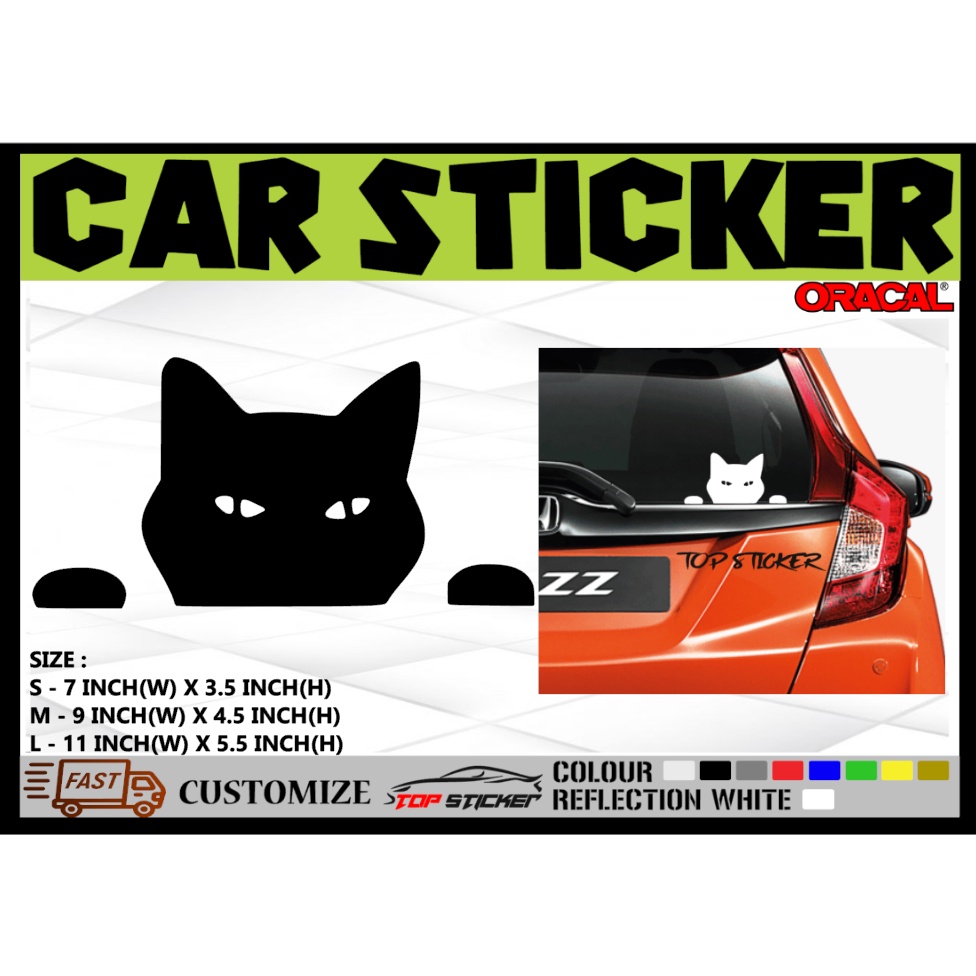 PEEKING CAT TYE 2 CAR STICKERS KERETA STICKER | Shopee Malaysia
