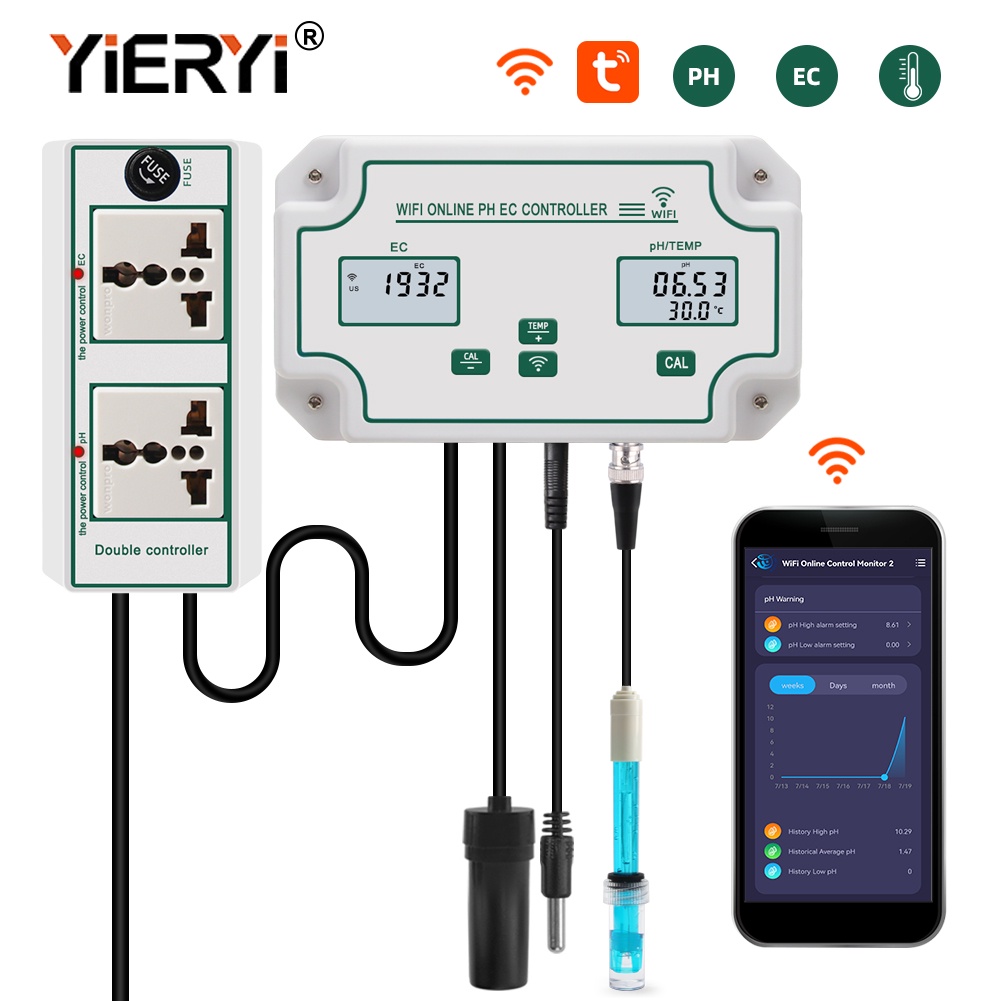YIERYI Water Quality Tester, Three-in-one pH/EC/Temperature Digital ...