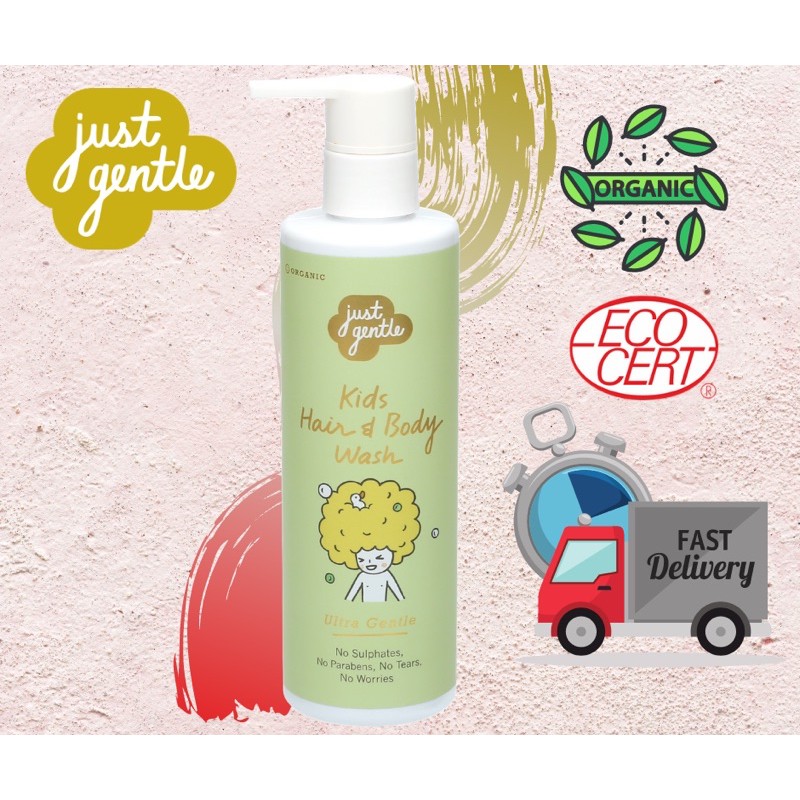 (Clearance) ECOCERT Organic Just Gentle Kids Hair & Body Wash -Ultra ...