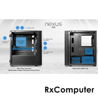 TECWARE NEXUS M2 / AIR M2 MICRO ATX TEMPERED GLASS CASE WITH 3 FAN ...