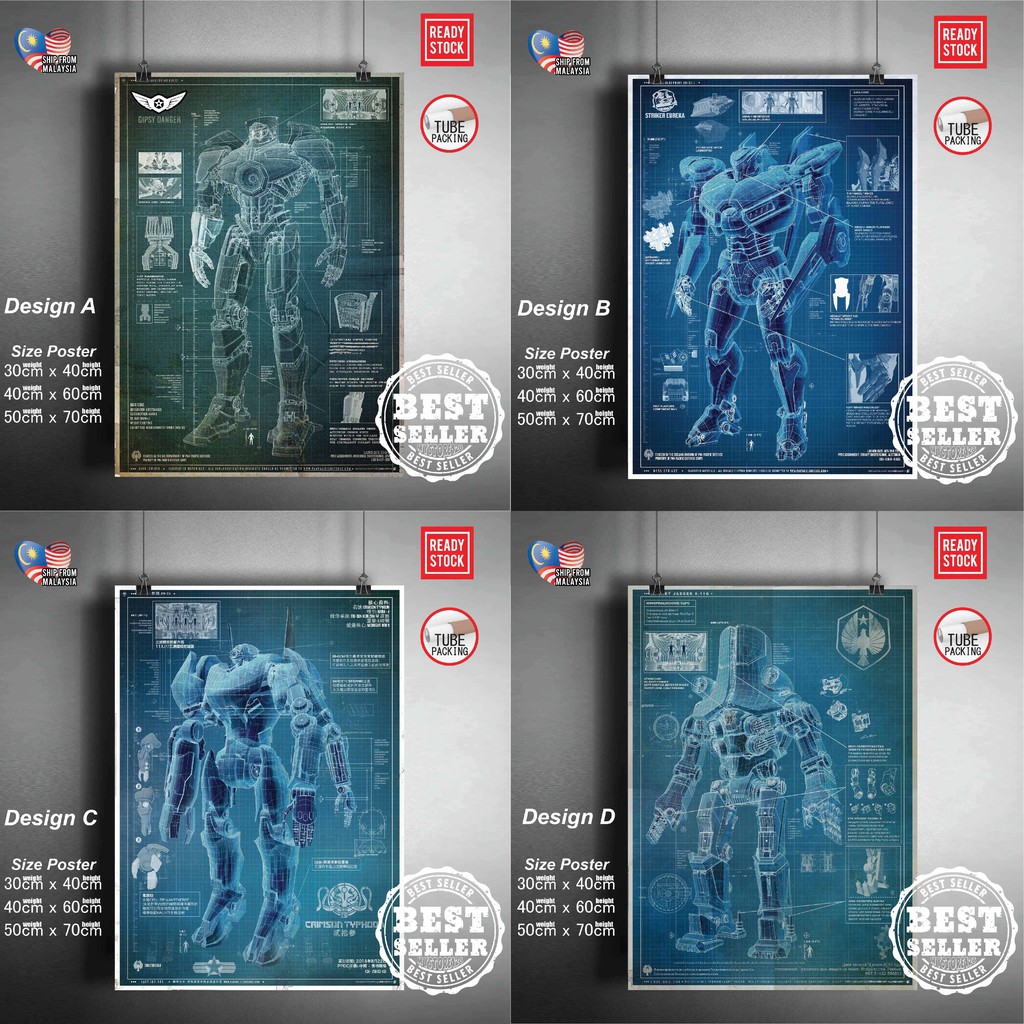 Pacific Rim Jaeger Gypsy Danger Blueprint