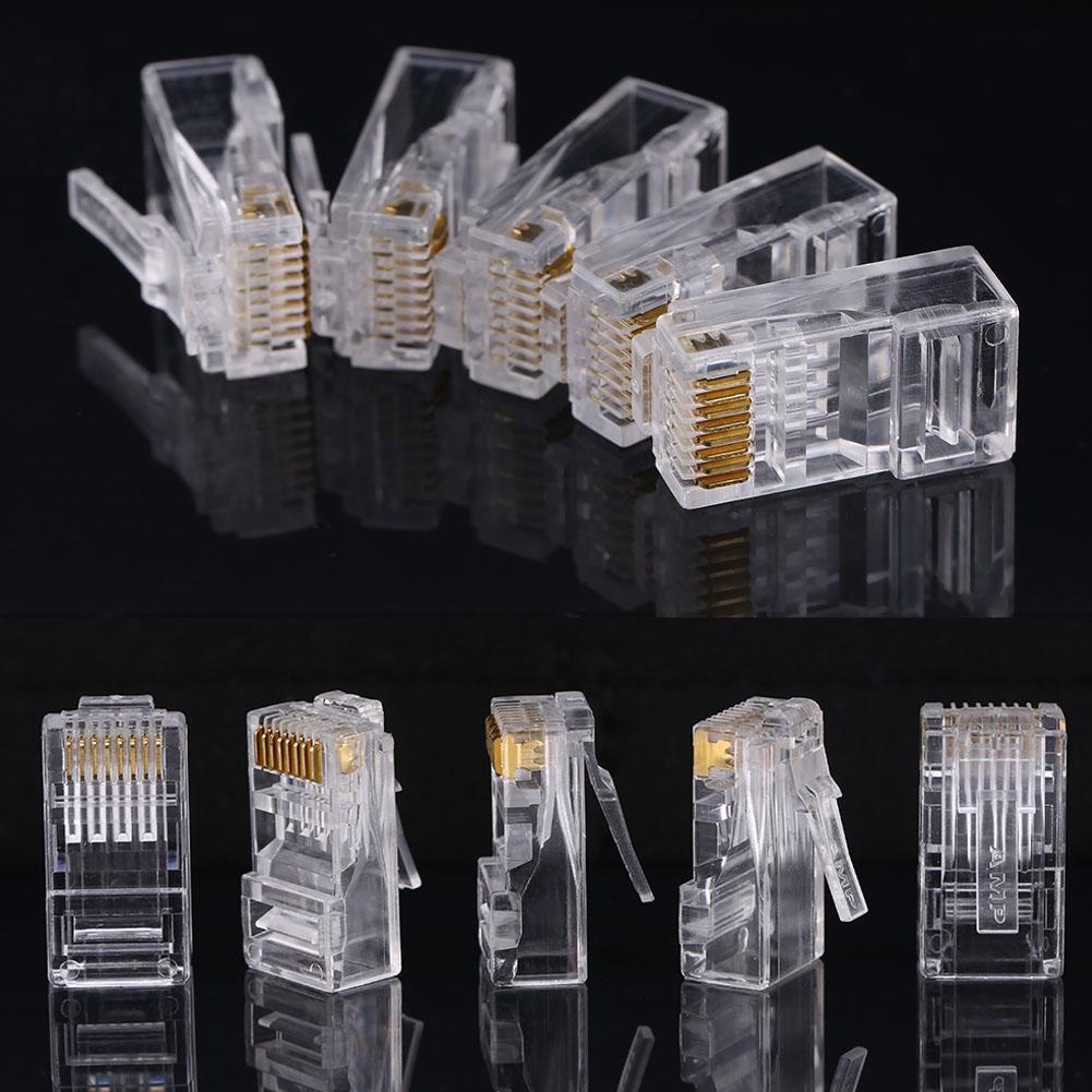 100pcs/Box High Quality RJ45 CAT6 / Cat 6E Modular Plug Connector Cat 6 ...