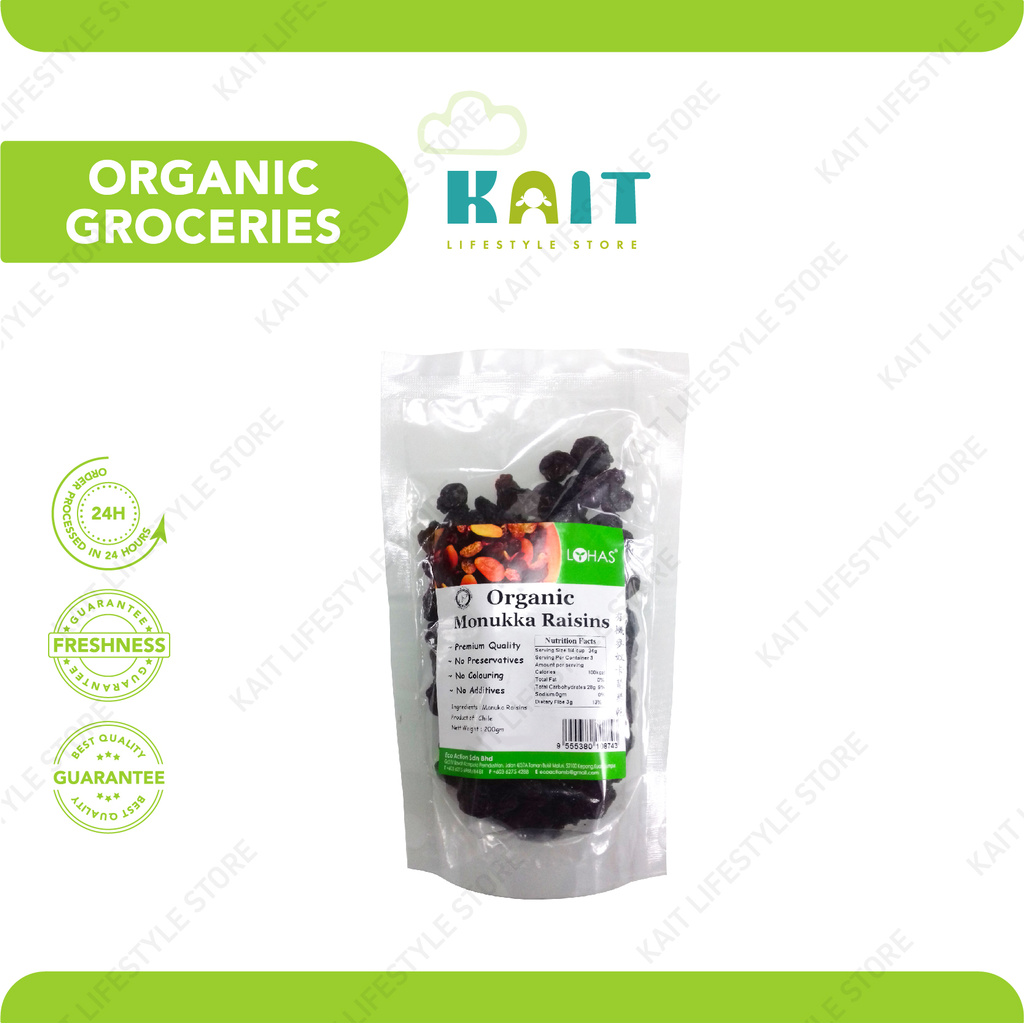 LOHAS Organic Monukka Raisins (200gm) | Shopee Malaysia