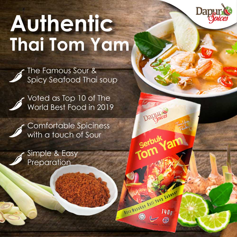 Dapur Spices Tom Yam Powder 140g | Shopee Malaysia