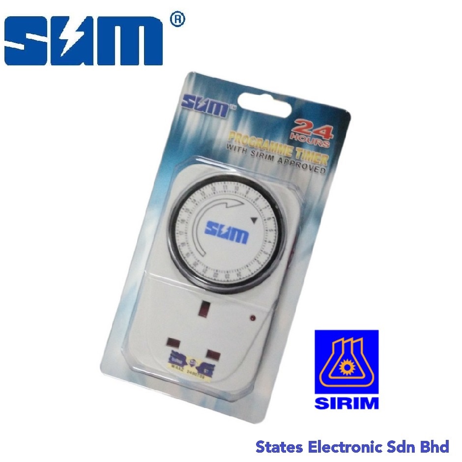 SUM 24hours 13A 3 Pin Analogue Programmable Timer with SIRIM - SUM-0024 ...