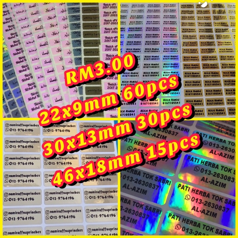 STICKER NAMA NAME STICKER 🔸 KALIS AIR 🔸 INK HITAM 🔸 | Shopee Malaysia