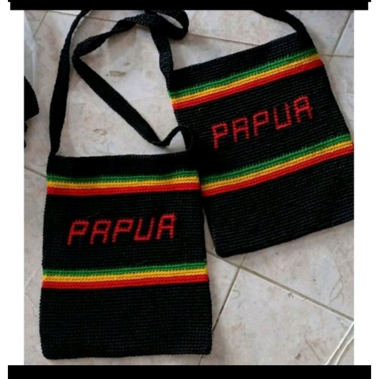 Noken PAPUA Bag, Black PAPUA Bag, PAPUA RASTA Bag, NOKEN PAPUA PAPUA ...