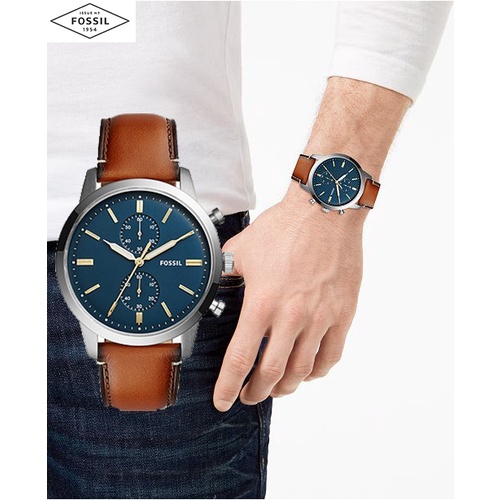 (Real Photo)AuthenticFossil Men's Townsman Chronograph Brown Leather ...
