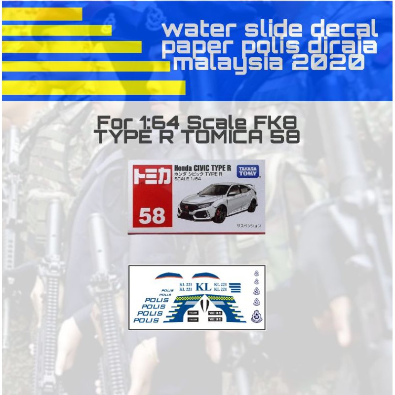 1:64 Water Slide Decal Polis Diraja Malaysia 2020 (NEW) decal sticker ...
