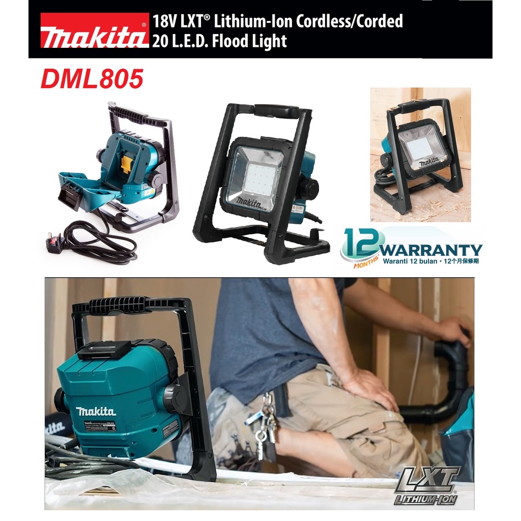 Makita DML805 18V Cordless / Corded 750-Lumens LED Worklight | Shopee ...