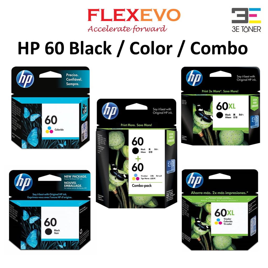 HP Ink 60 60XL Black Color HP60 HP60XL D1660 D2460 D2560 D2660 F2410 ...