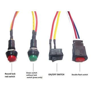 READY STOCK 7 TYPES Switch On/Off Push Button Suis Horn Hazard Switch ...