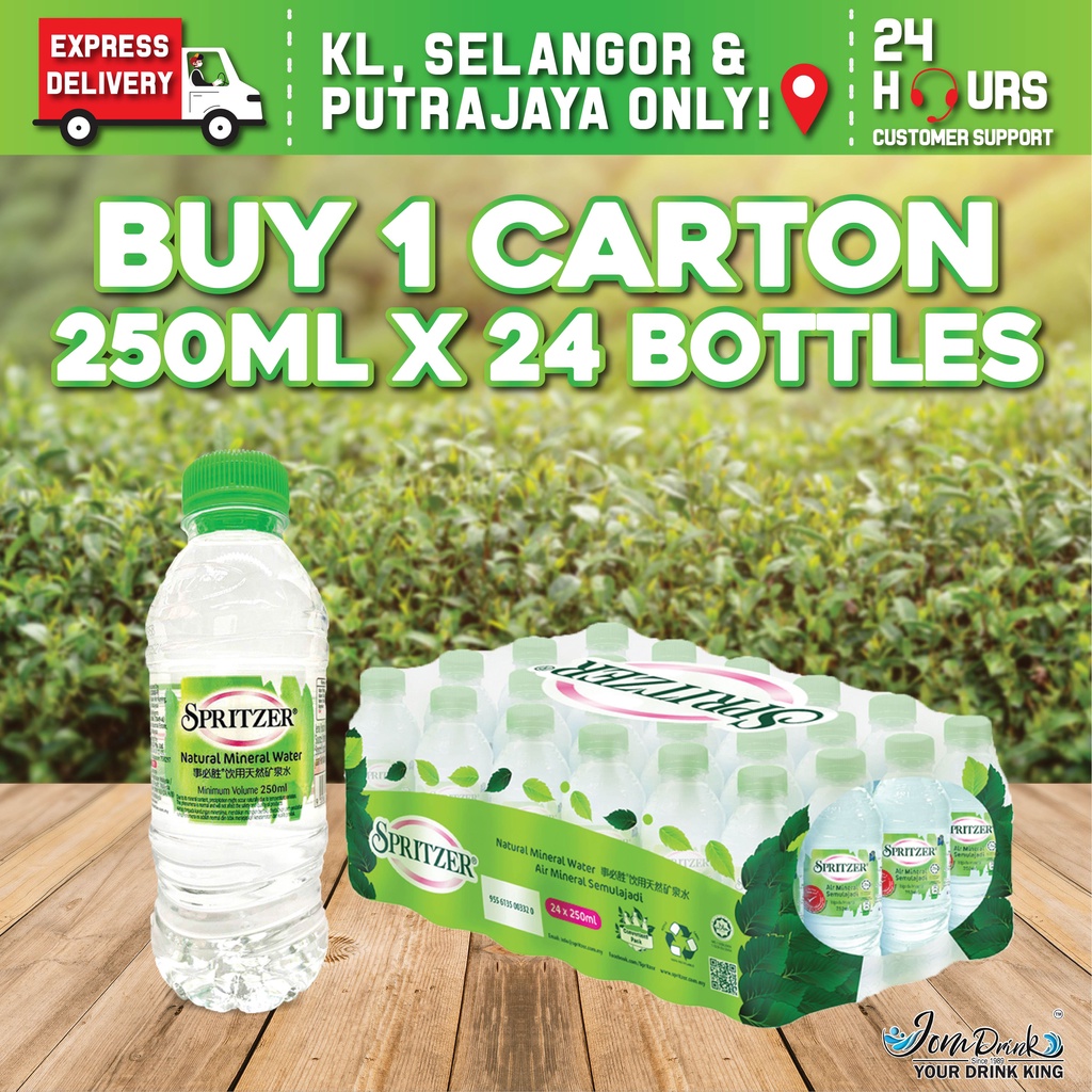 BUNDLE OF 1 CARTON: SPRITZER MINERAL WATER 250ML x 24 BOTTLES | Shopee Malaysia
