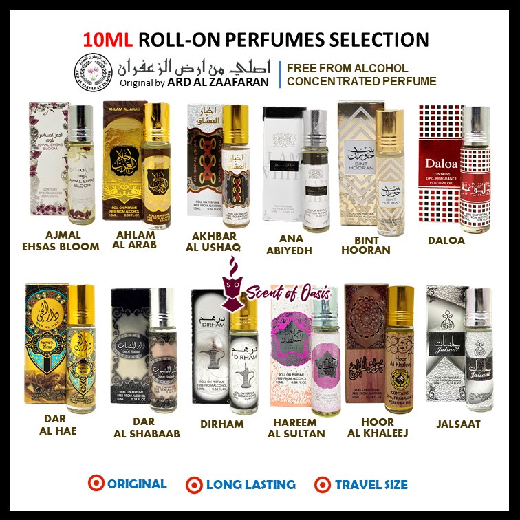 10ml PERFUME ROLL-ON by ARD AL ZAAFARAN 35 Selections - Oud Mood, Oud ...