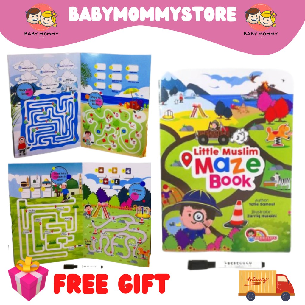 Buku Aktiviti Kanak kanak Little Muslim Maze Islamic Erasable Kids ...