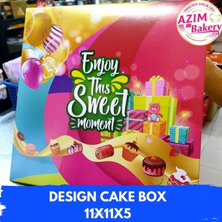 Cake Box (Design) 3pcs 11x11x5 | Kotak Kek Bercorak | Kotak Kek Kartun ...