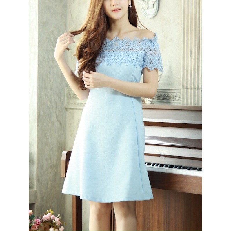 VIBEKE AQUAMARINE Light Blue Dress Women Lady Female Casual Outing ...